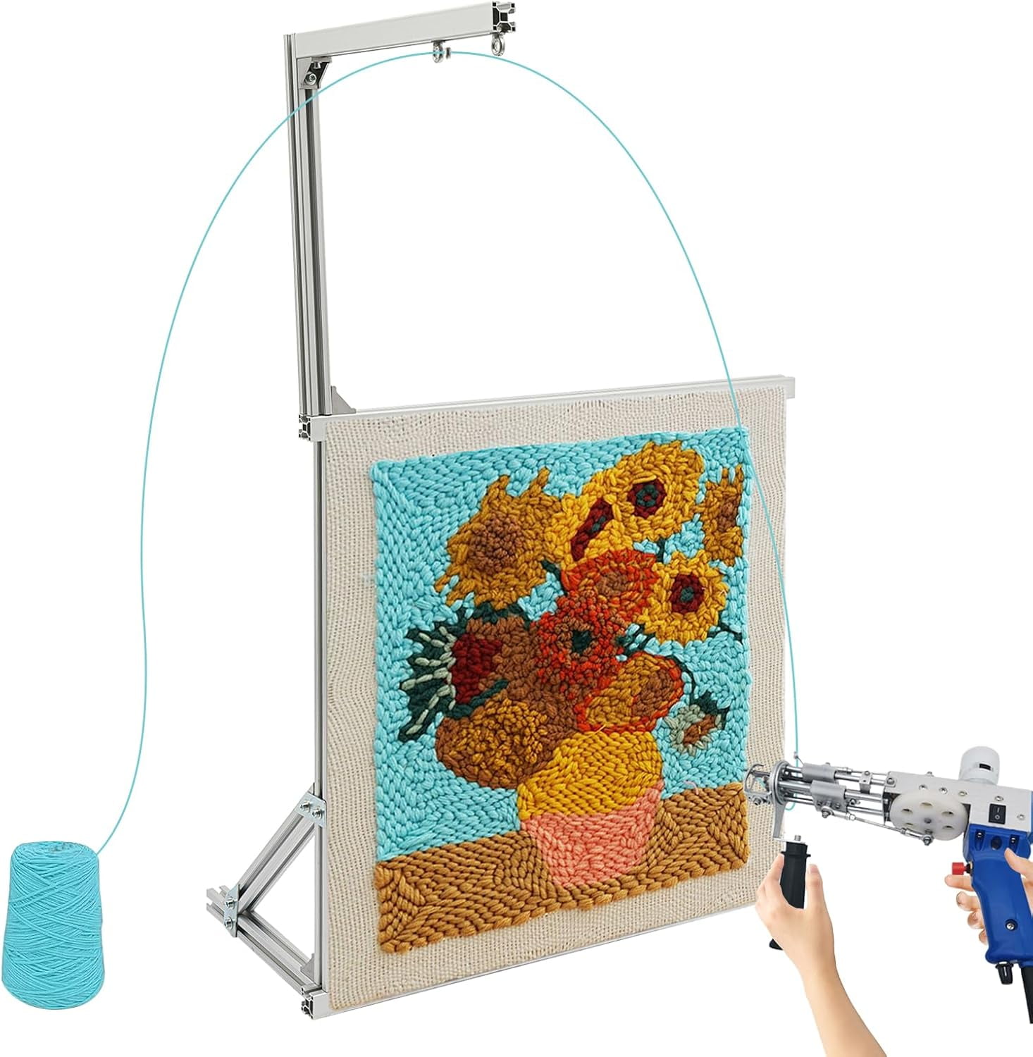 Surneis Tufting Frame, Rug Tufting Frame Kit Aluminum Metal Embroidery ...