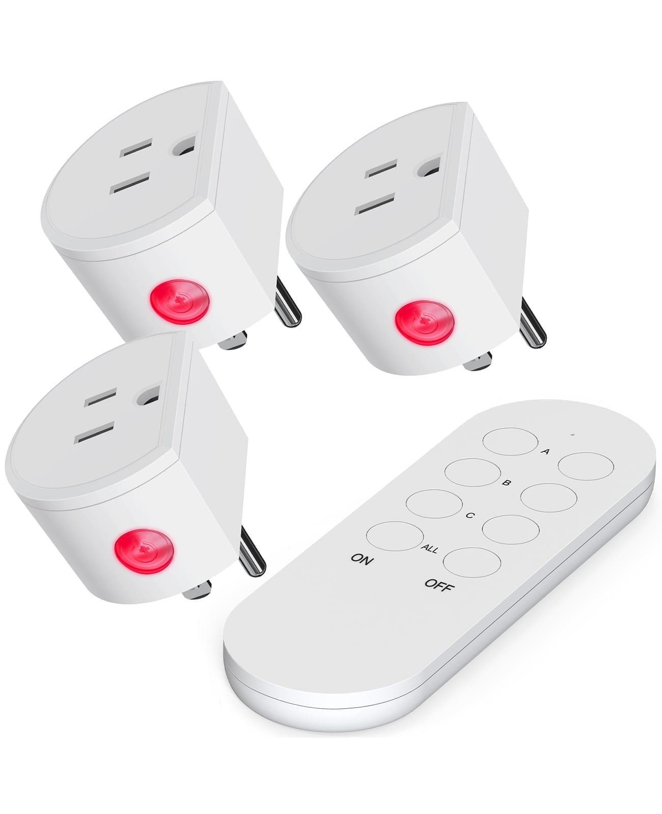 Surnice, Wireless Remote Outlets, 10 Amps, 120 V, 3 Pack - Walmart.com