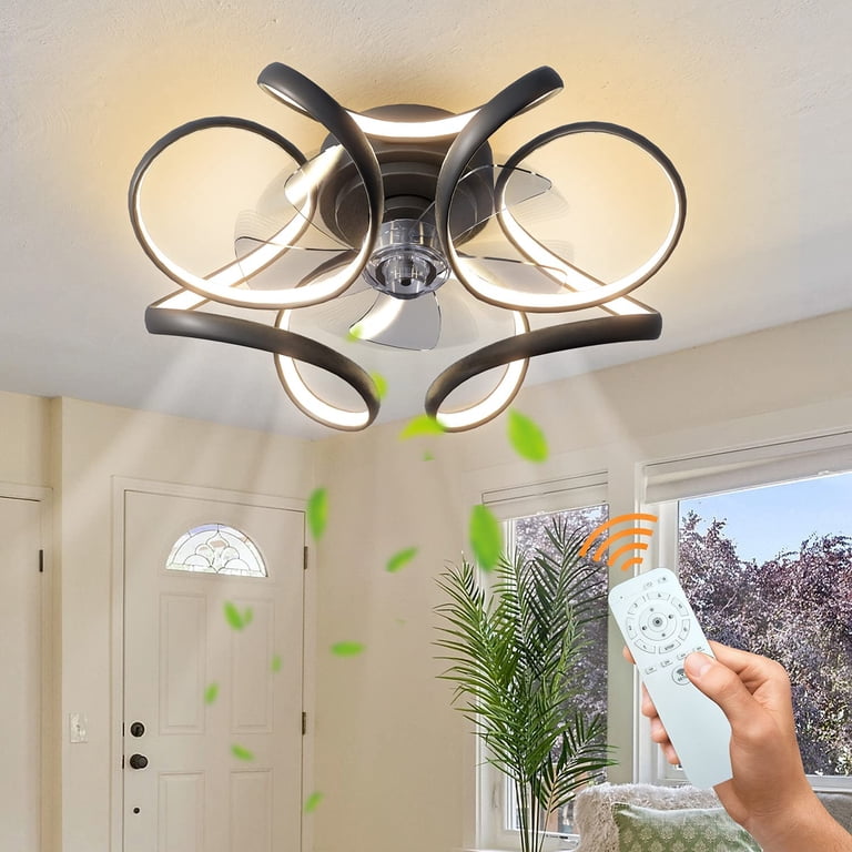Bladeless Ceiling Fan Outdoor Oaks Aura 20in. LED Indoor Black