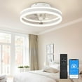 Free Shipping! Surnie Low Profile 15.7" LED Small Ceiling Fan with Light - Modern, Semi-Enclosed ...