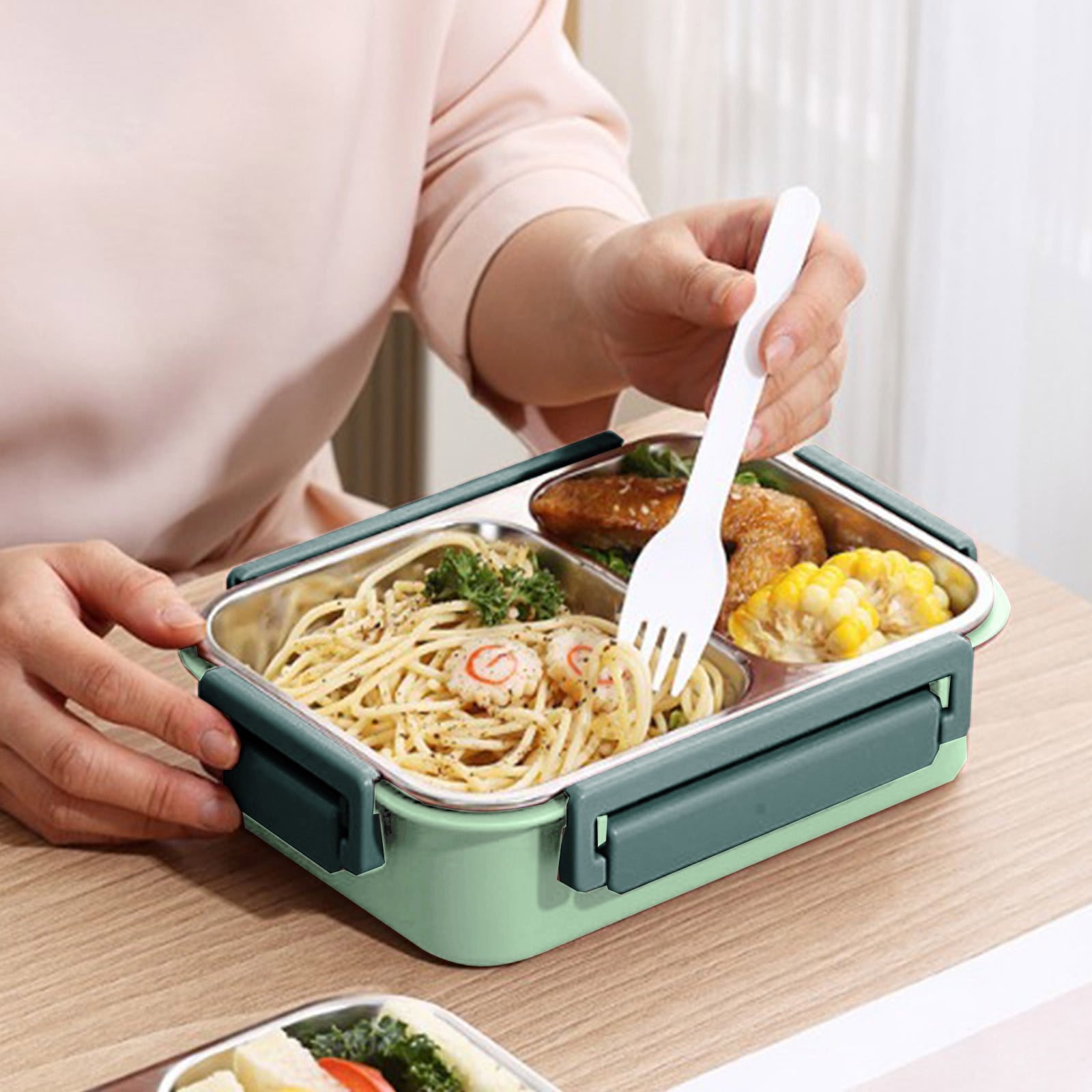 Surpdew 304 Stainless Steel Lunch Box Sealed Lunch Box Portable Lunch ...