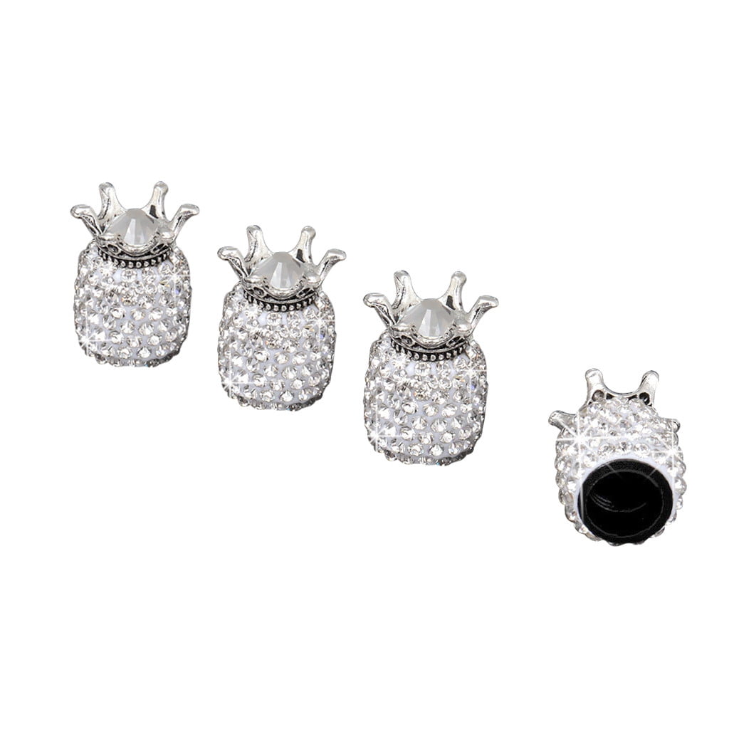 Surpdew 4Pcs Bling Diamond Tire/Wheel Caps Car Truck Silver - Walmart.com