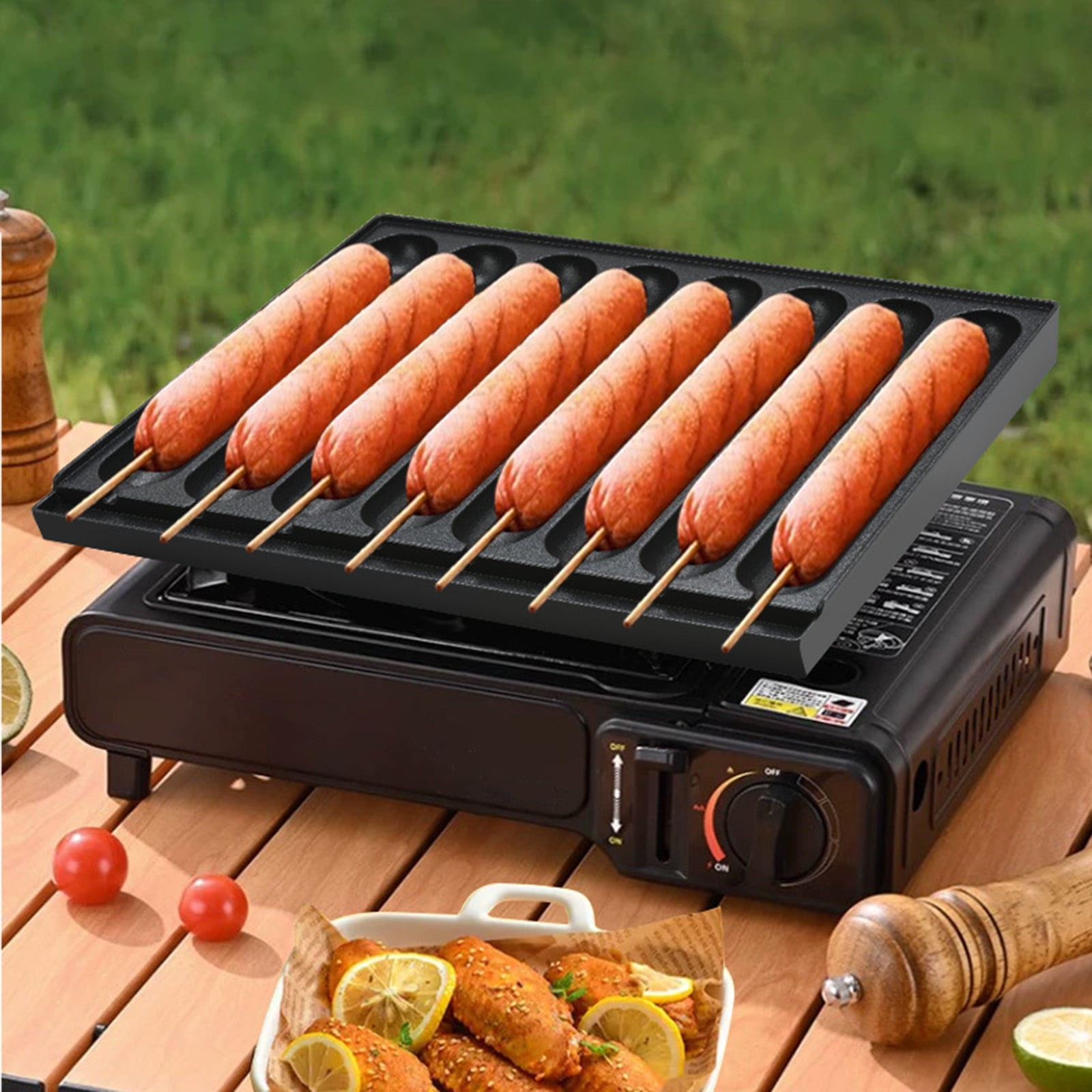 Surpdew The 8-Tube Sausage Machine With Non-Stick Grilling Pan Sausage ...