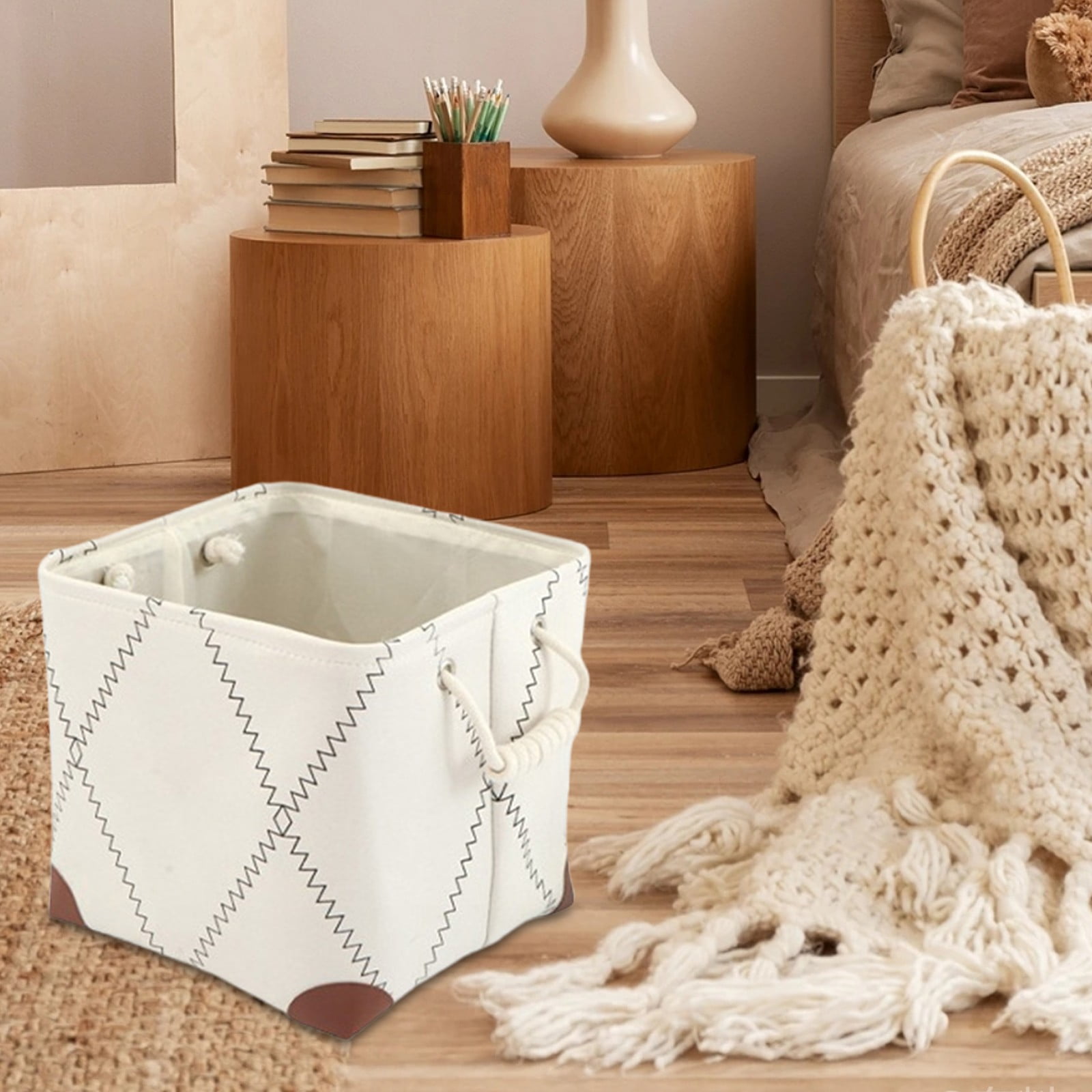 Surpdew Canvas Storage Basket Storage Frame Toys Sundry Changing ...