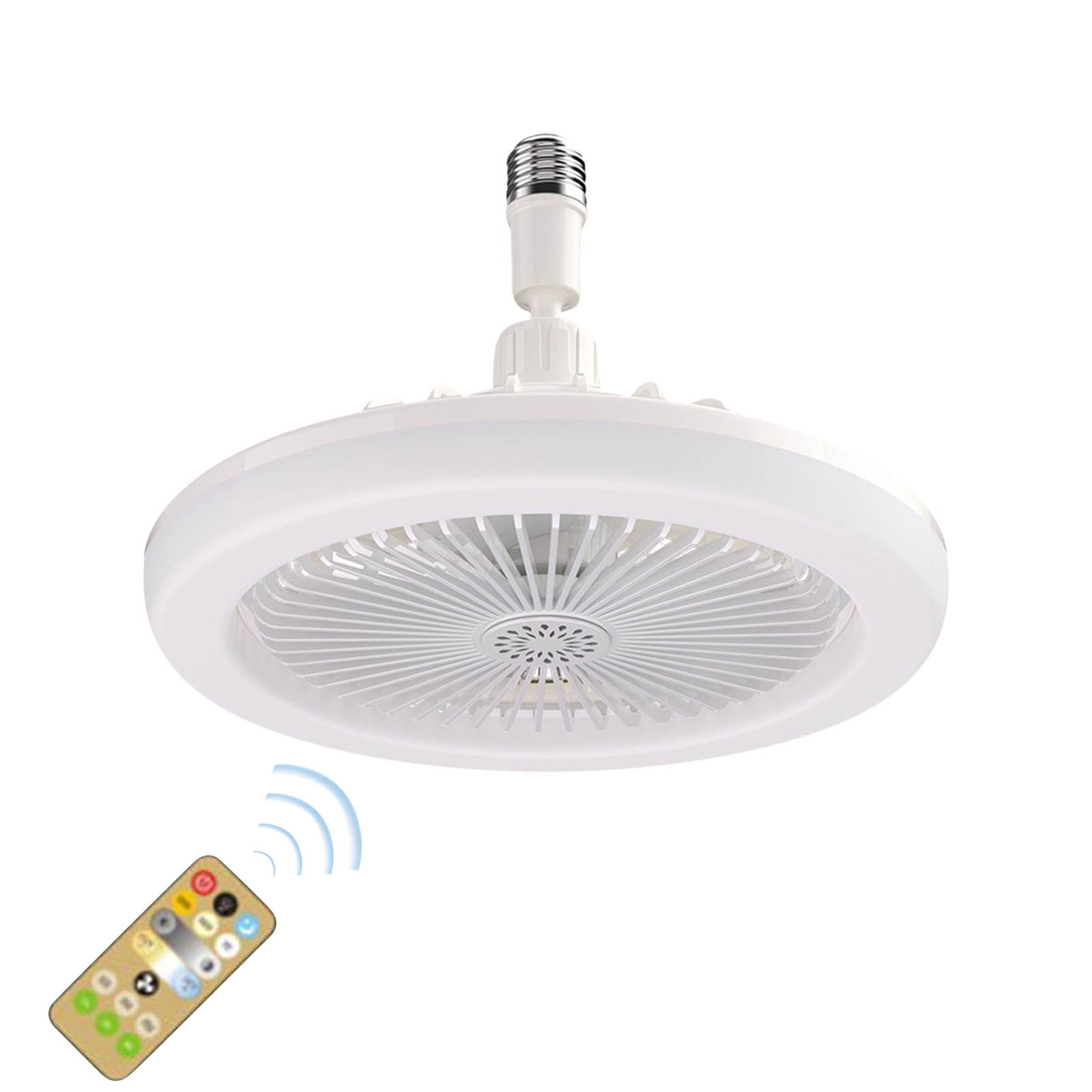 Surpdew E27 Ceiling Fan With Lights,Enclosed Low Profile Fan Light ...