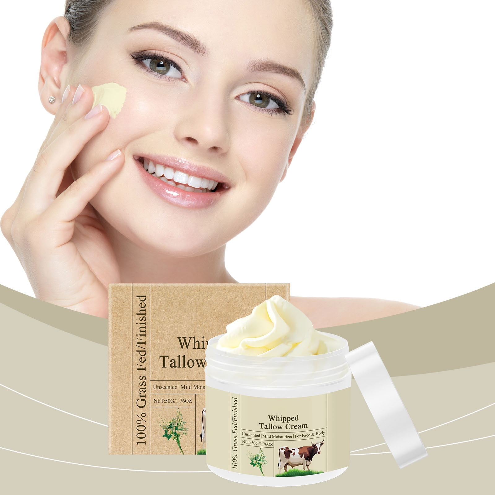 Surpdew Grass Fed Beef Tallow Balm With Moisturizing Cream For Soft ...