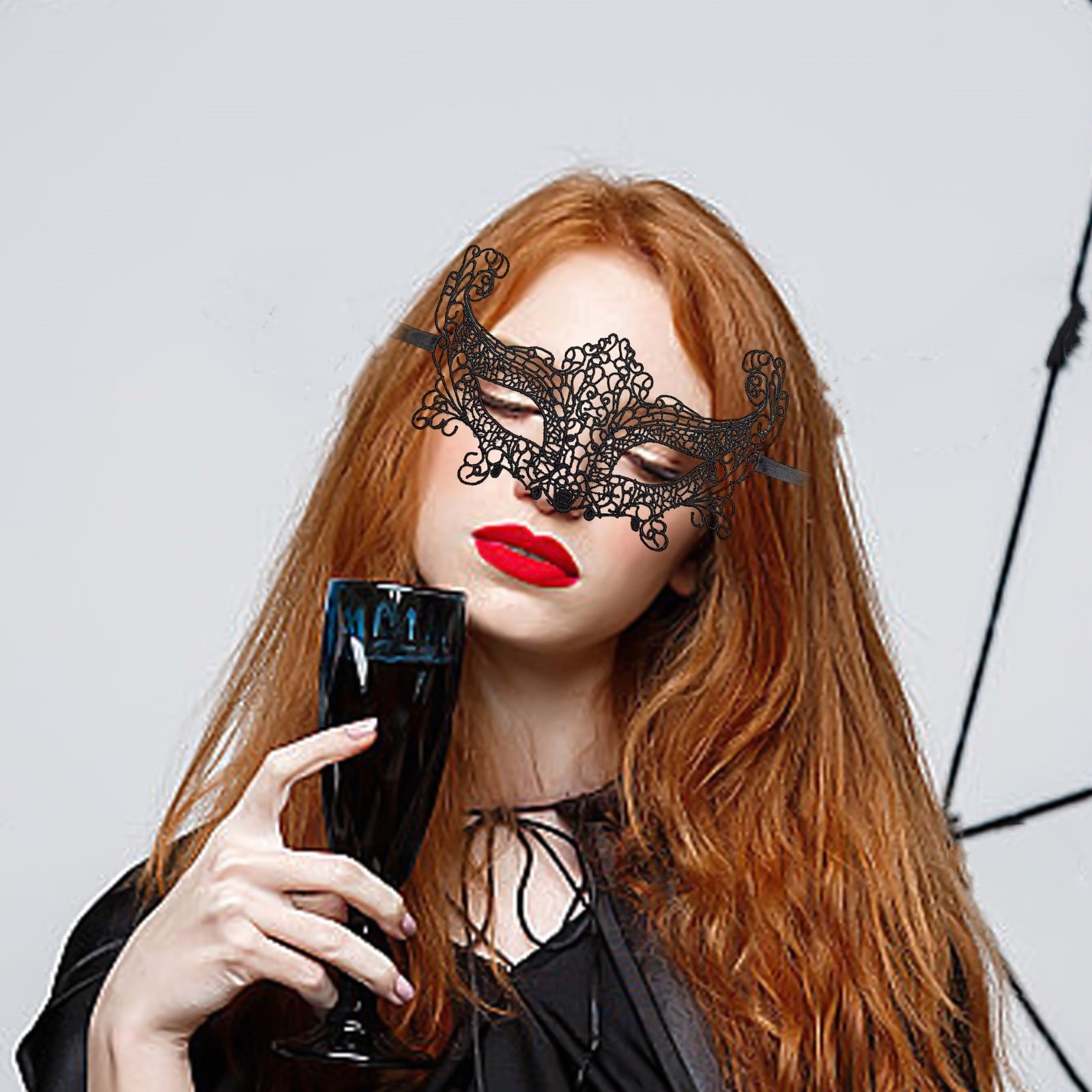 Surpdew Halloween Decor Masquerade Halloween Party Mask Evening Prom ...