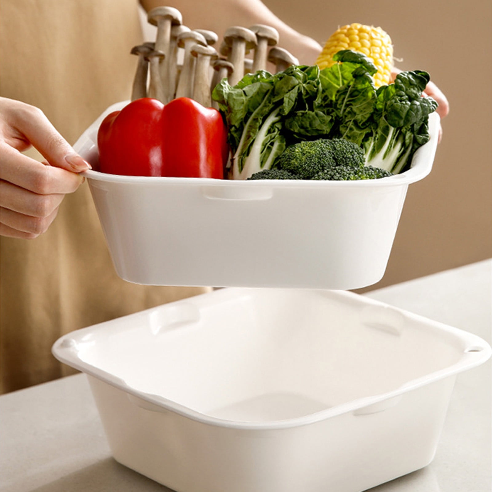Surpdew Multi Functional Basket New Fruit Cleaning Bowl With Strainer ...