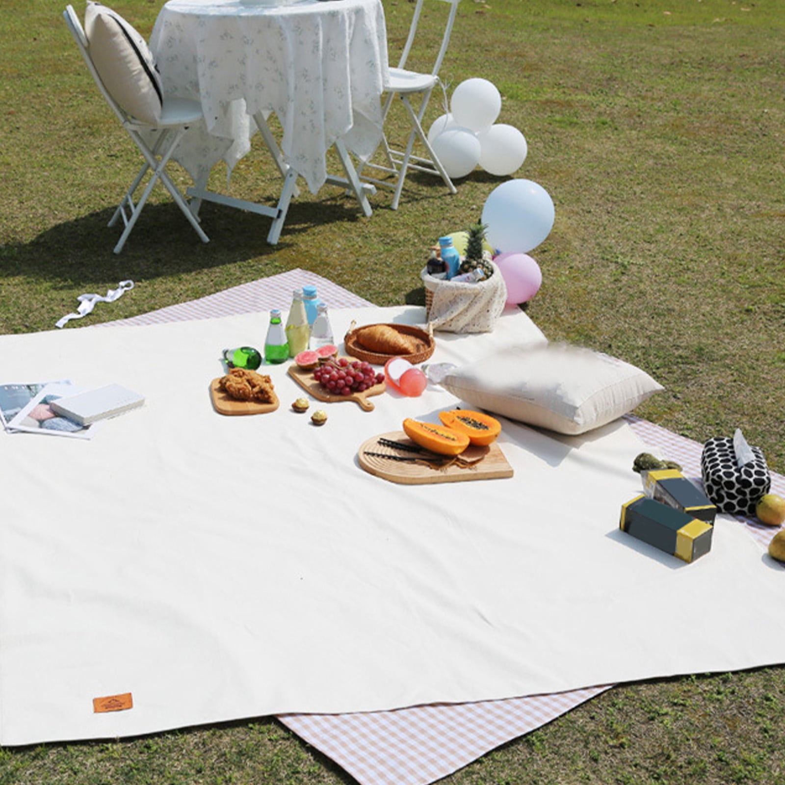Surpdew Picnic Mat Picnic Ins Wind Canvas Caramel Coffee White Spring ...