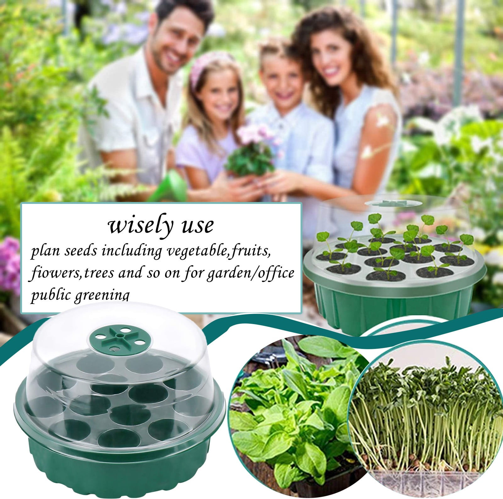 Surpdew Seed Tray,Humidity Seed Tray With Dome And Base Greenhouse ...