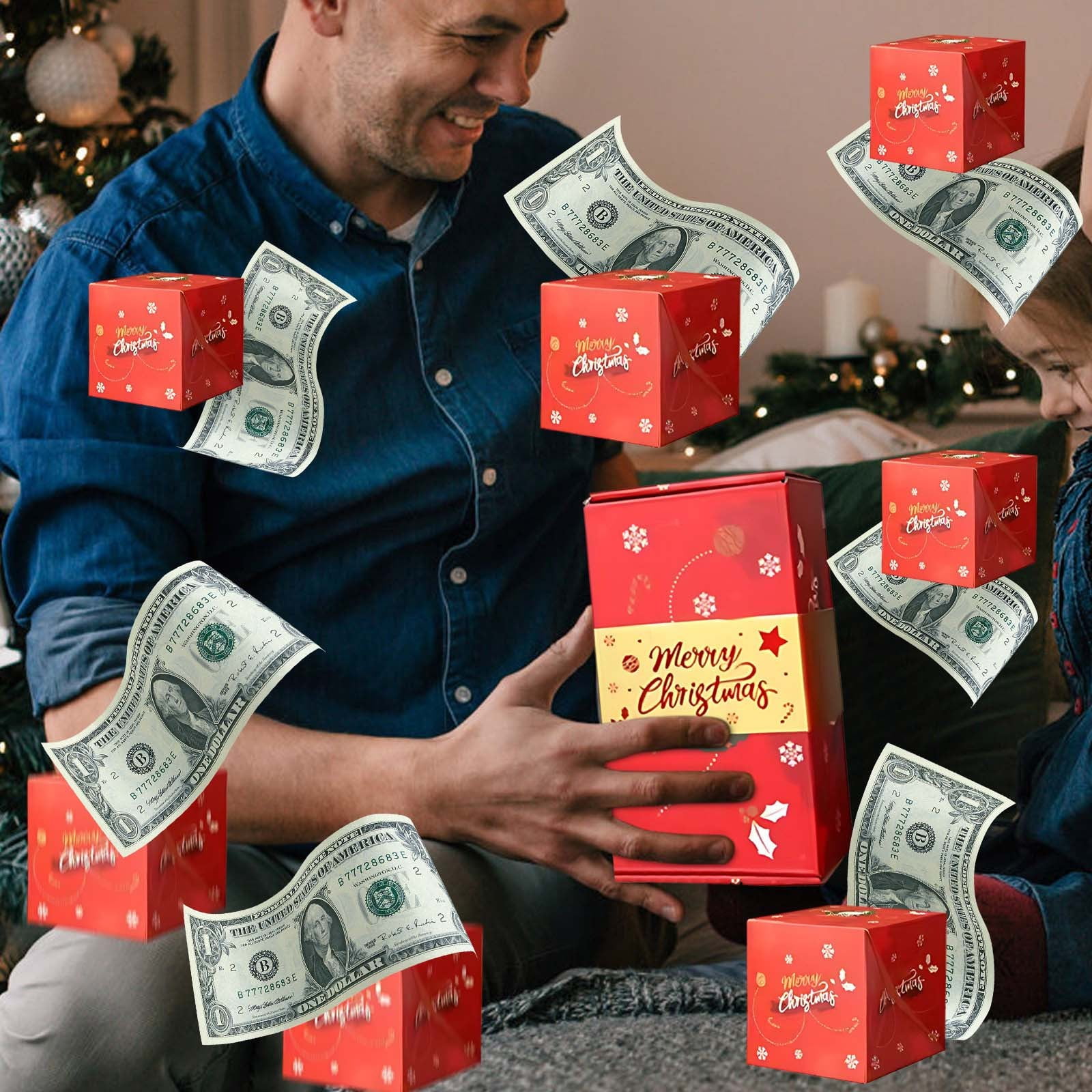 Surprise Box, Exploding Gift Box, Pop Up Gift - Merry Christmas Red ...