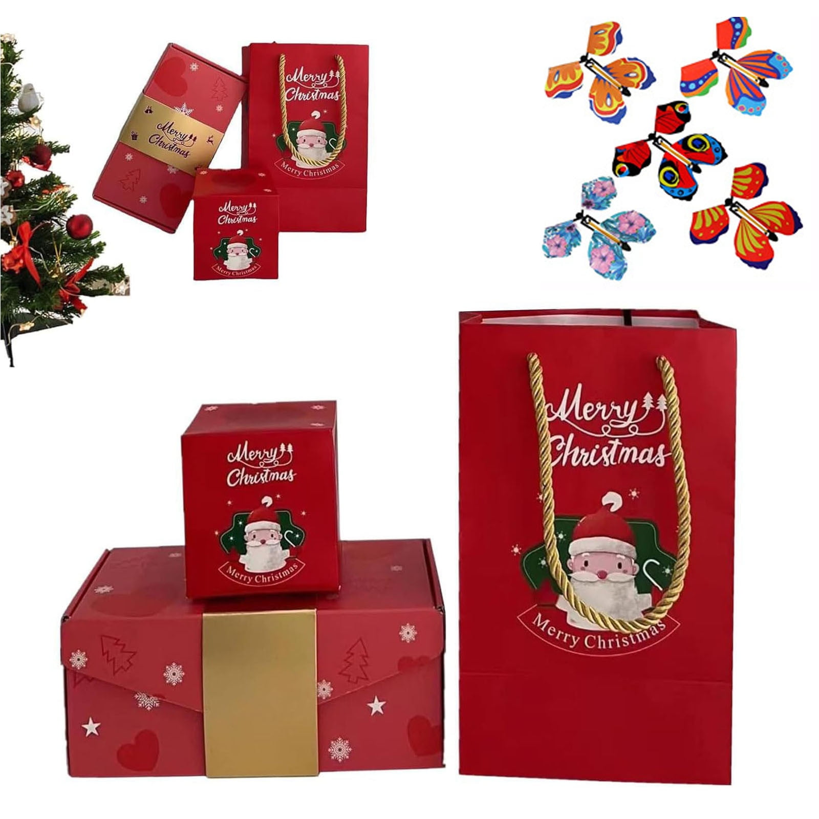 Surprise Box, Exploding Gift Box, Pop Up Gift - Merry Christmas Red ...