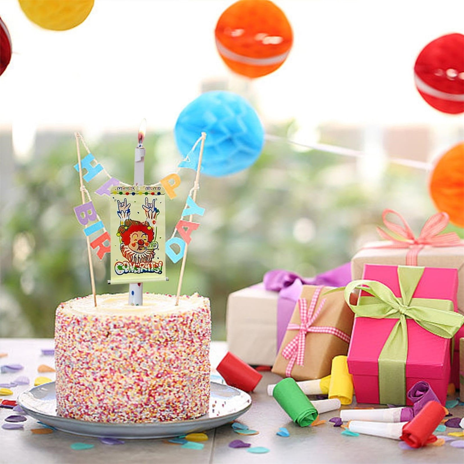 Surprise Candle Surprise Clown Banner Birthday Candle Birthday Cake ...
