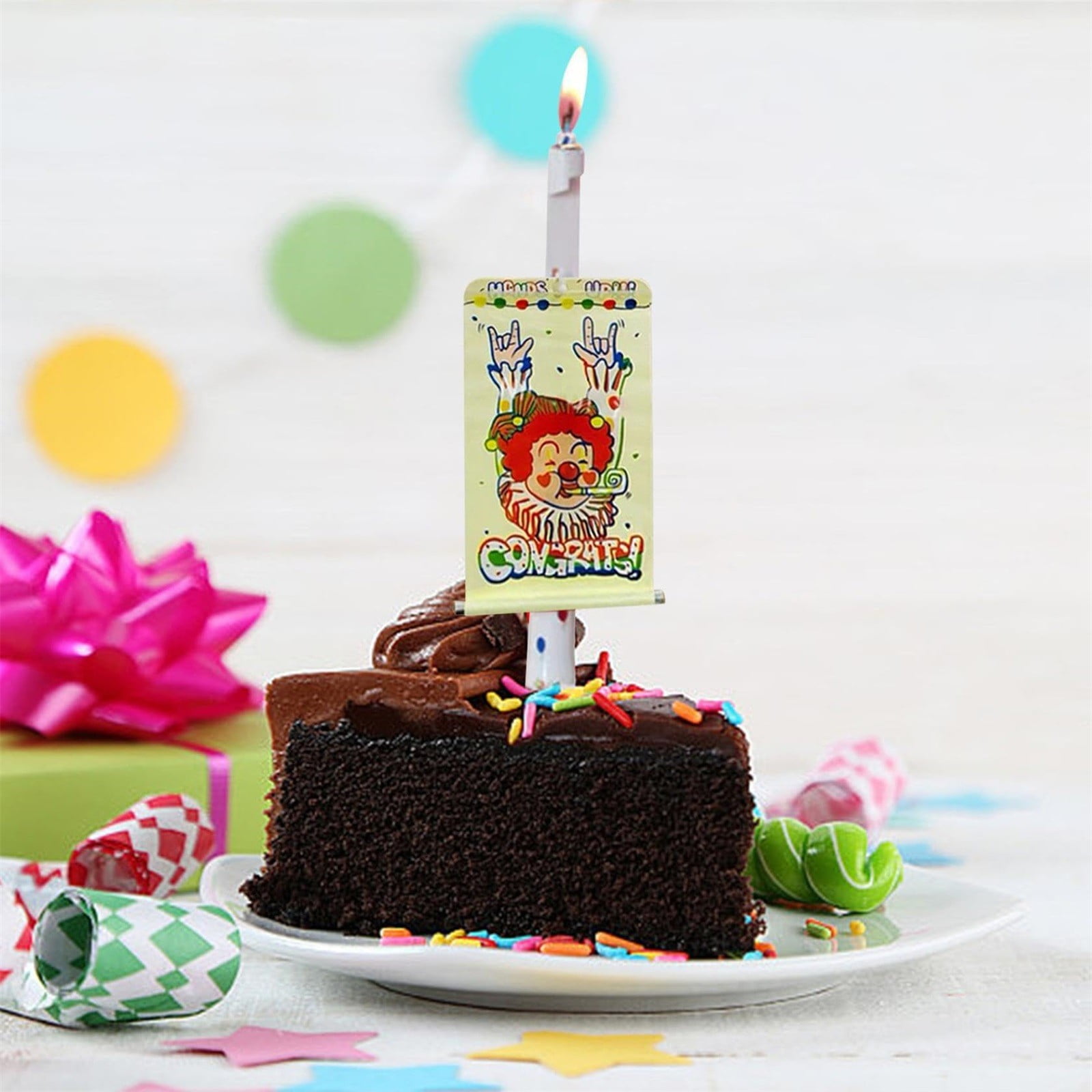 Surprise Candle Surprise Clown Banner Birthday Candle Birthday Cake ...