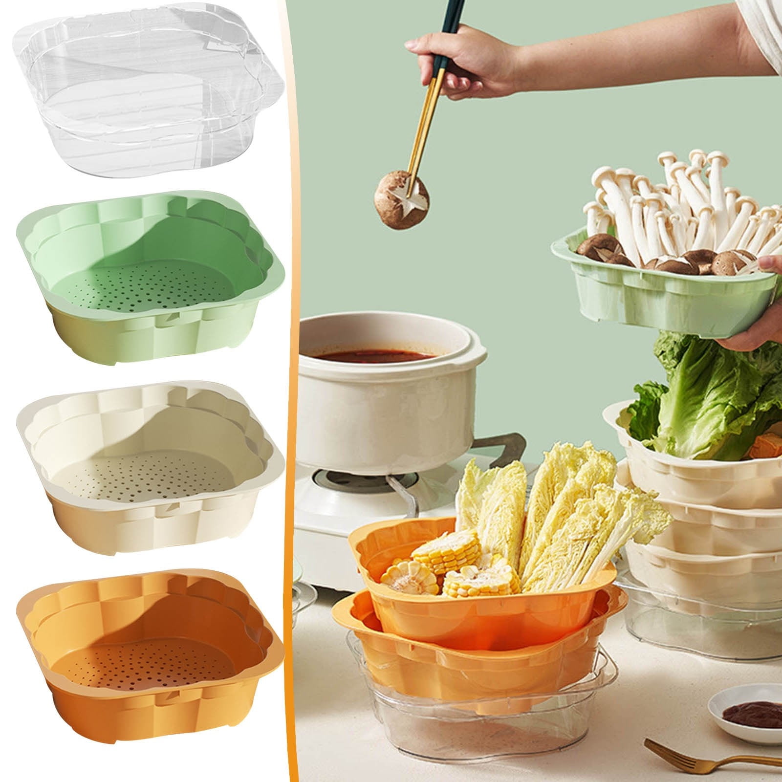 Surprise Discount, Multifunctional Stackable Drainage Basket, Vegetable ...