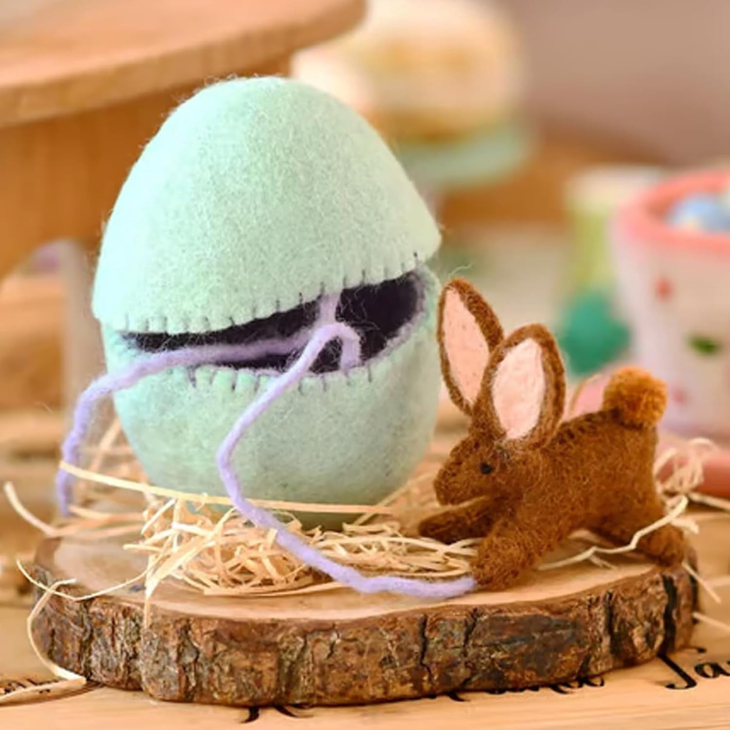 Surprise Easter Egg from Wool Felt, Felt Surprise Egg with Lamb Inside ...