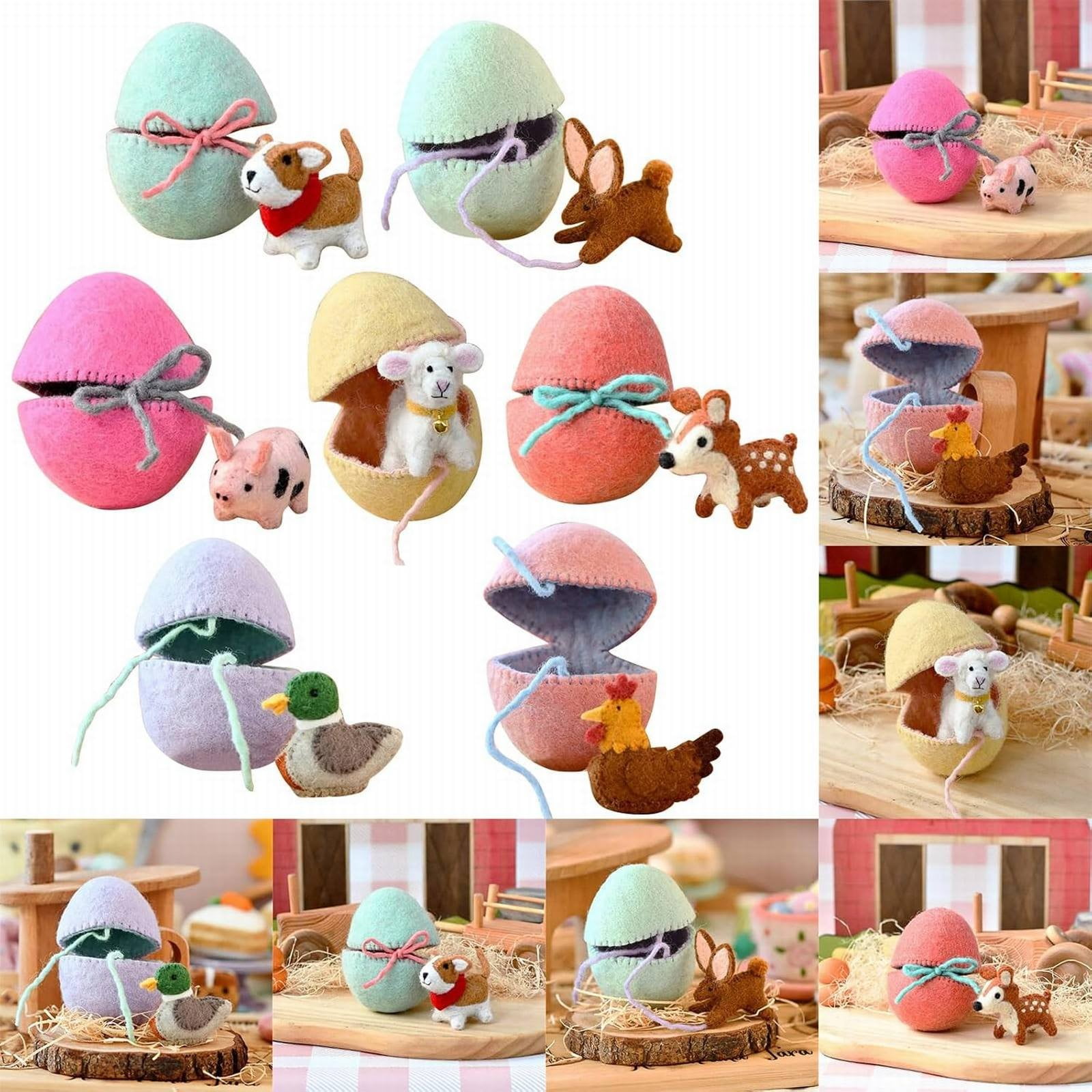 Surprise Easter Egg from Wool Felt, Felt Surprise Egg with Lamb Inside ...