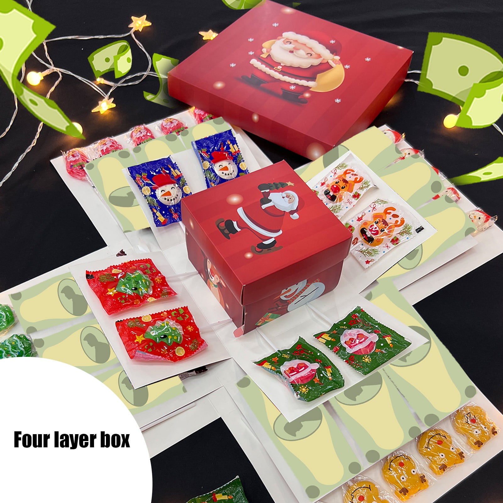 Surprise Explosion Box for Christmas, DIY Gift Box with Four Layers for ...