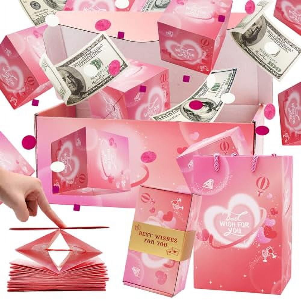 Surprise Gift Box Explosion for Money, Unique Folding Bouncing Red ...