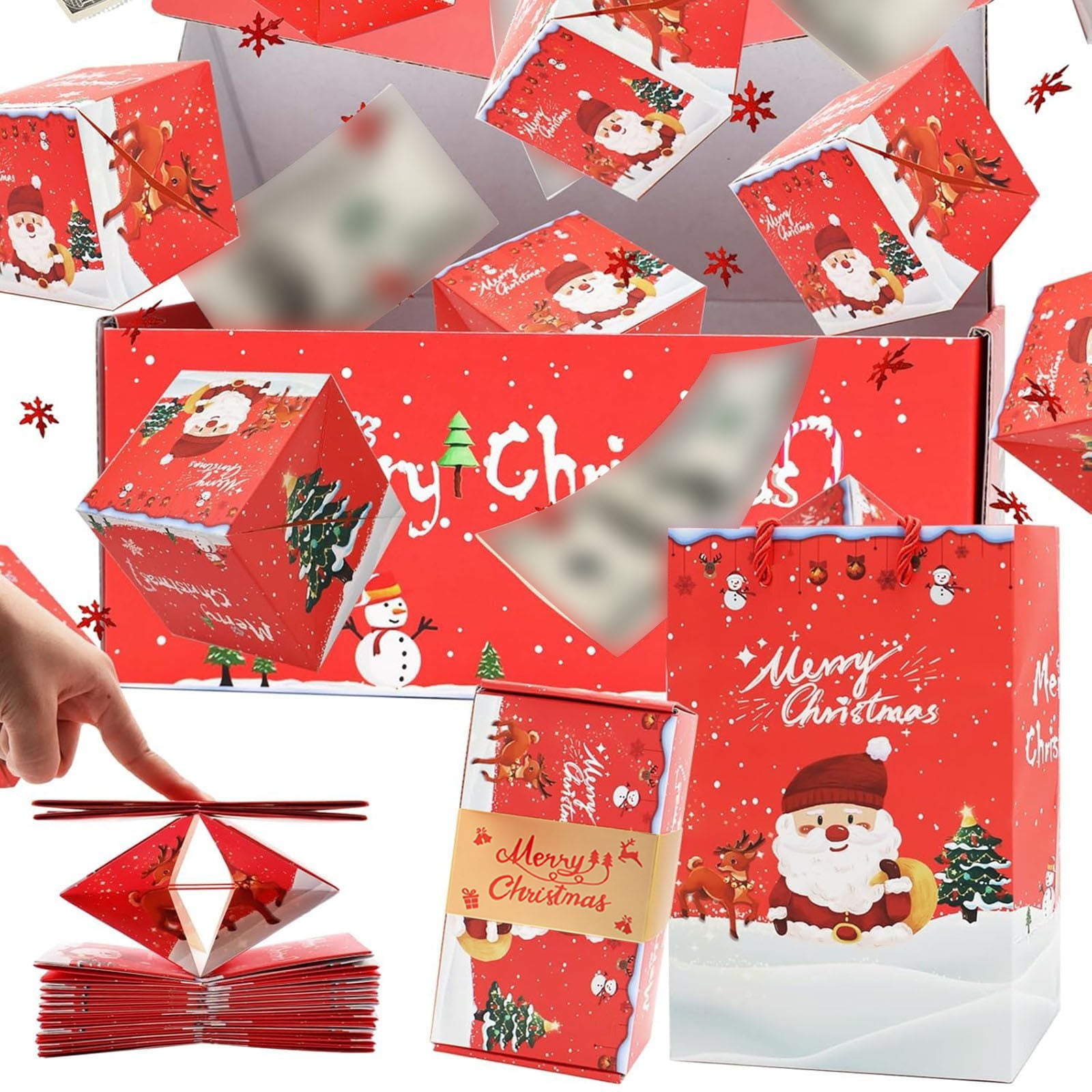 Surprise Gift Box Explosion for Money, Unique Folding Bouncing Red ...