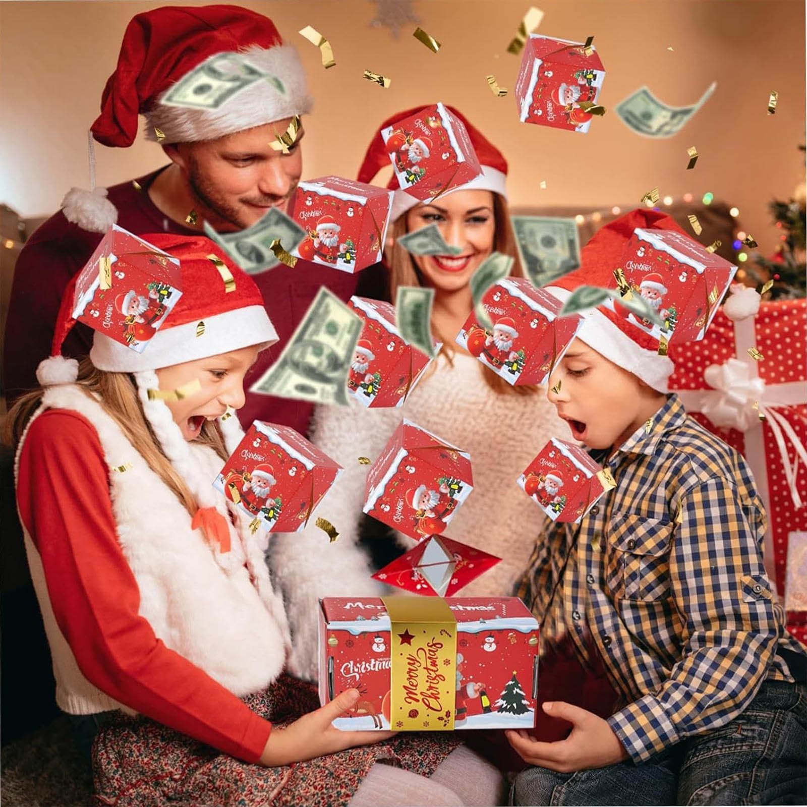 Surprise Gift Box Explosion for Money Unique Folding Bouncing Red ...