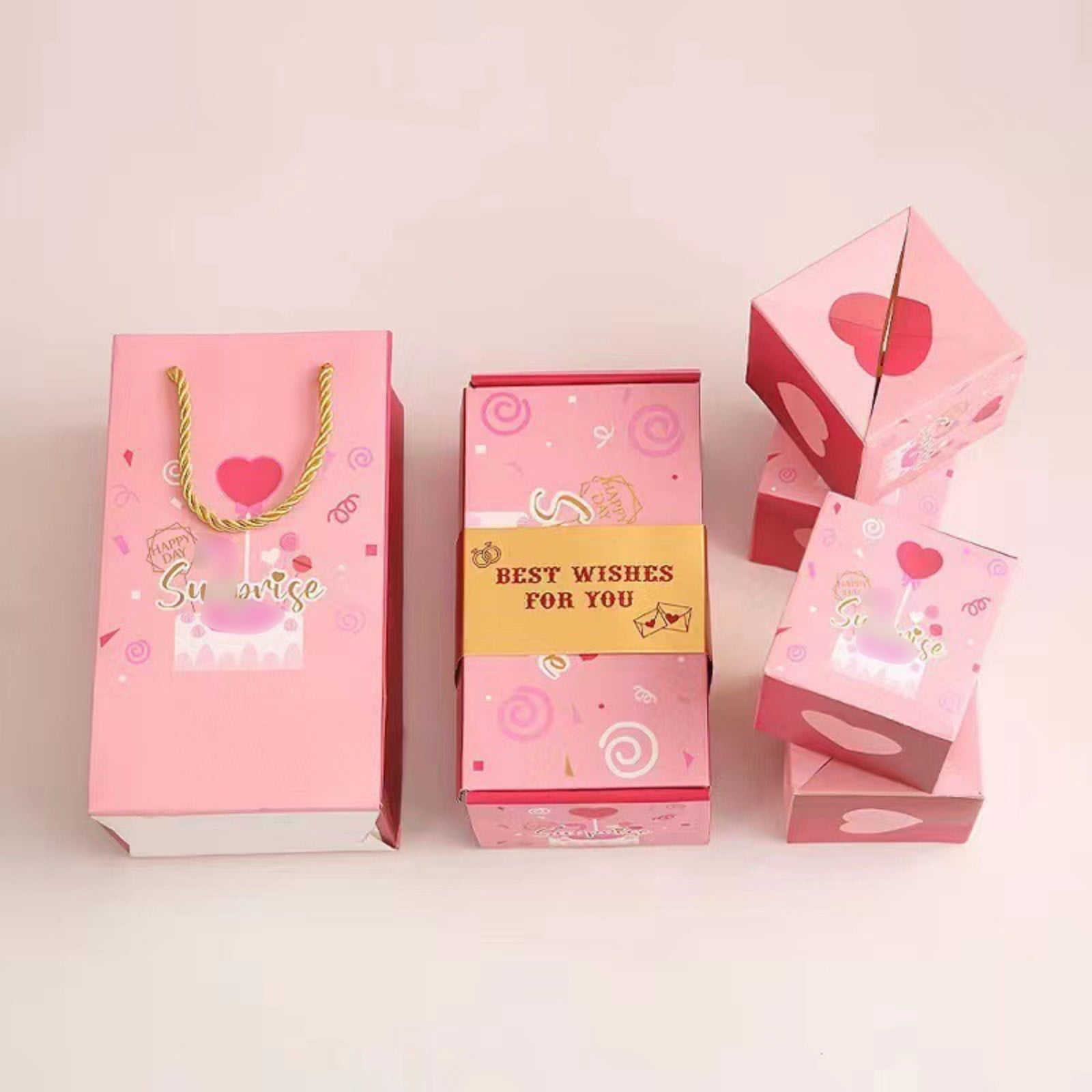 Surprise Gift Box, Folding Bouncing Red Envelope Gift Box with Confetti ...