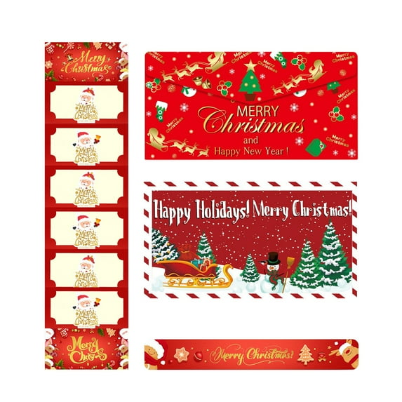 Surprise Red Paper Folding Envelope Birthday Party Gift Gold Santa ...