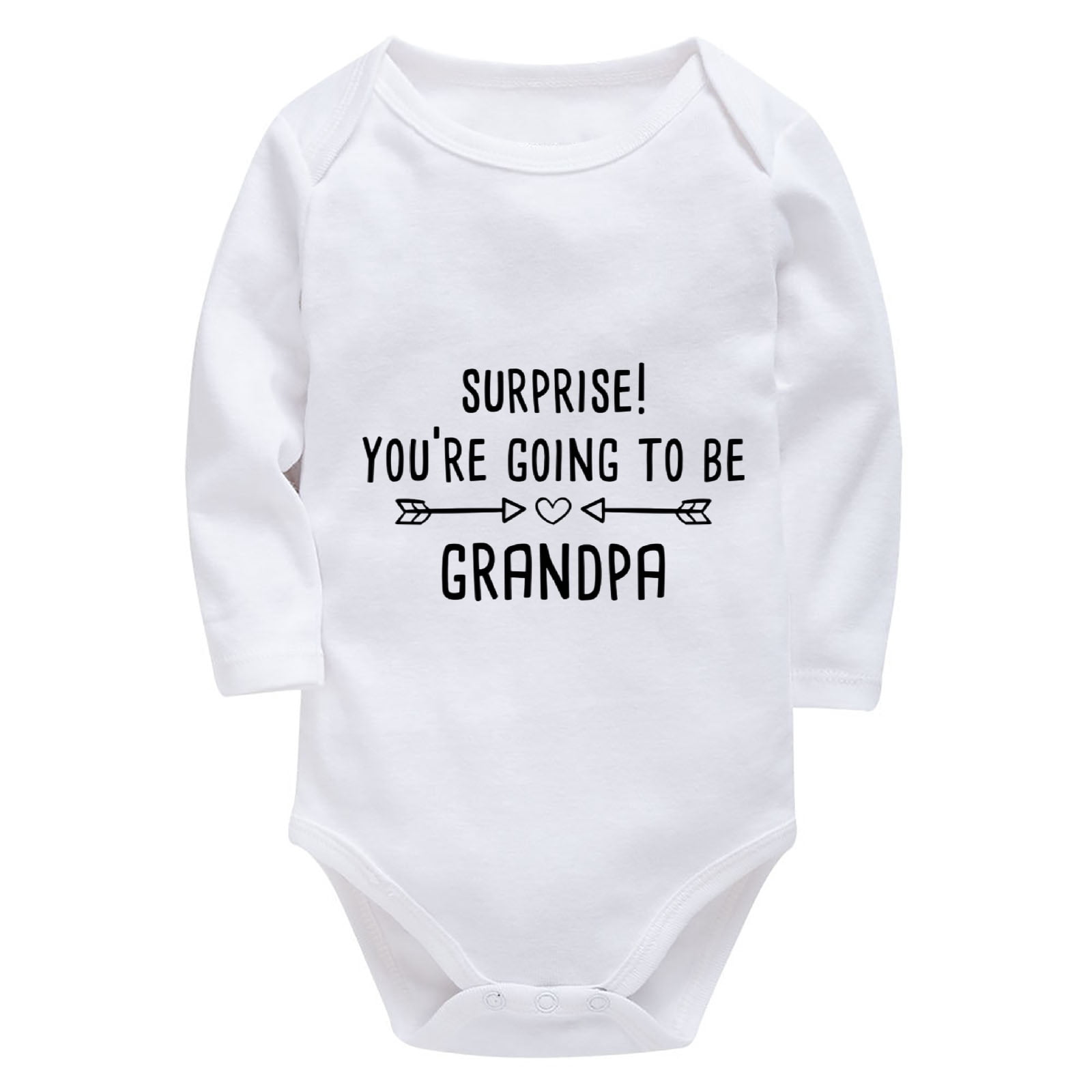 Surprise You Are Going To Be Grandpa Baby White Onsies Long Sleeve ...