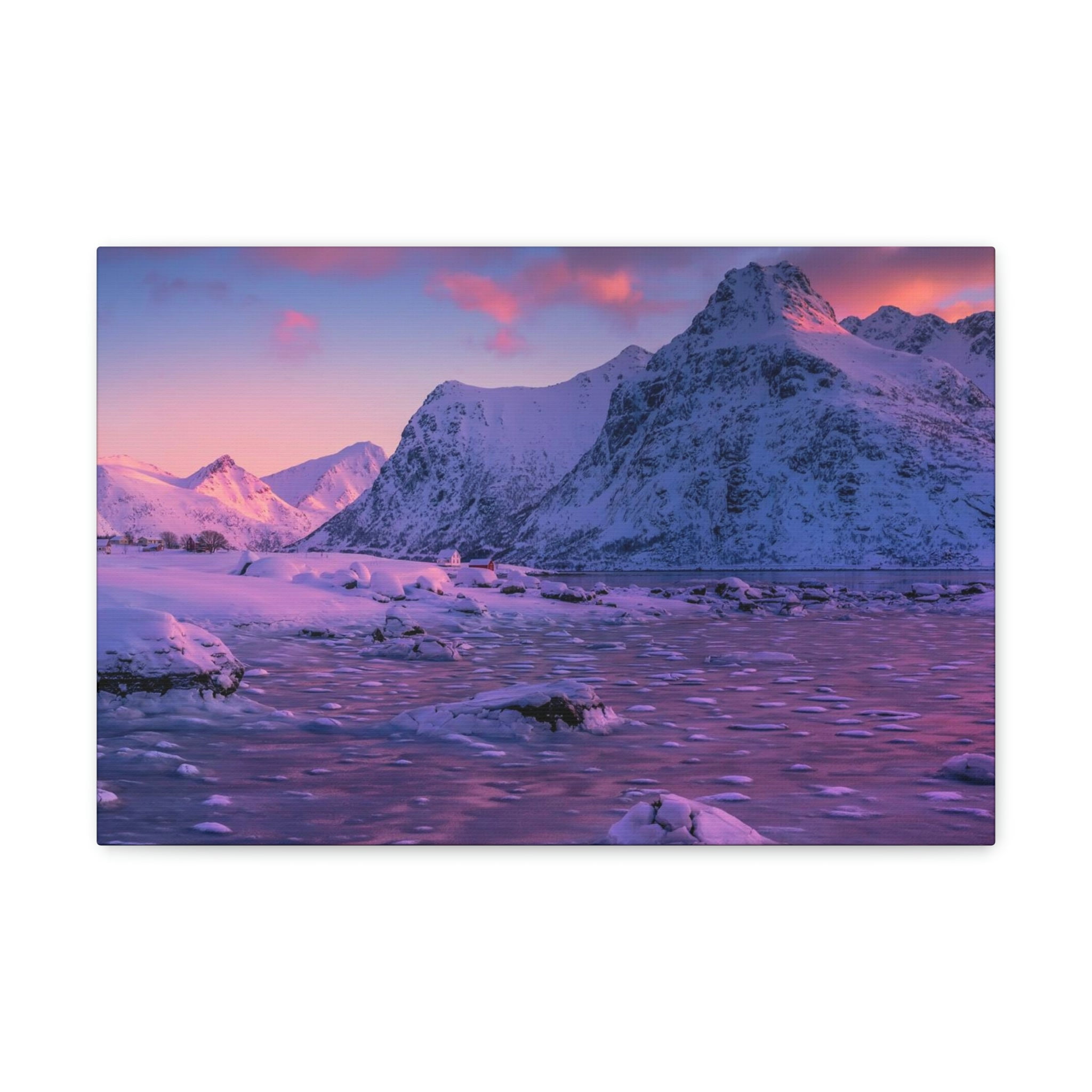 Surprising Sunset View on Snowy Mountain Scene Beautiful Charming and ...