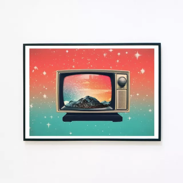 Surreal Abstract Television Stars Retro Illustration 7X5 Wall Decor Art ...