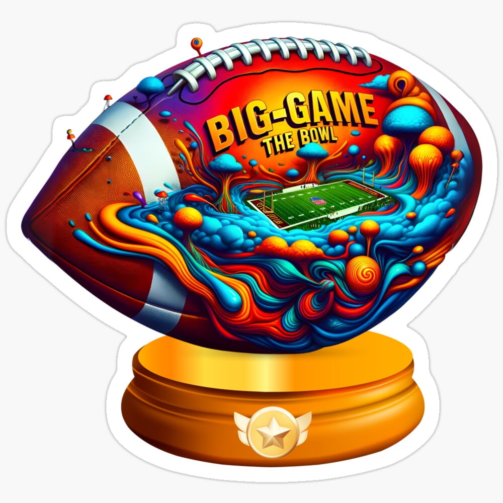Surreal Big Game Football Fantasy Sticker Baseball Sticker, Football ...