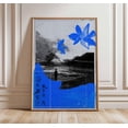 Surreal Blue Abstract Modern Japanese Minimalist Nature Graphic ...