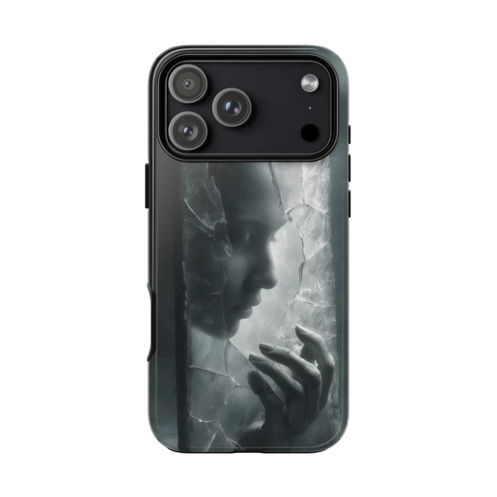 Surreal Broken Mirror Girl Art Design Phone Case for iPhone 17 to 11 ...