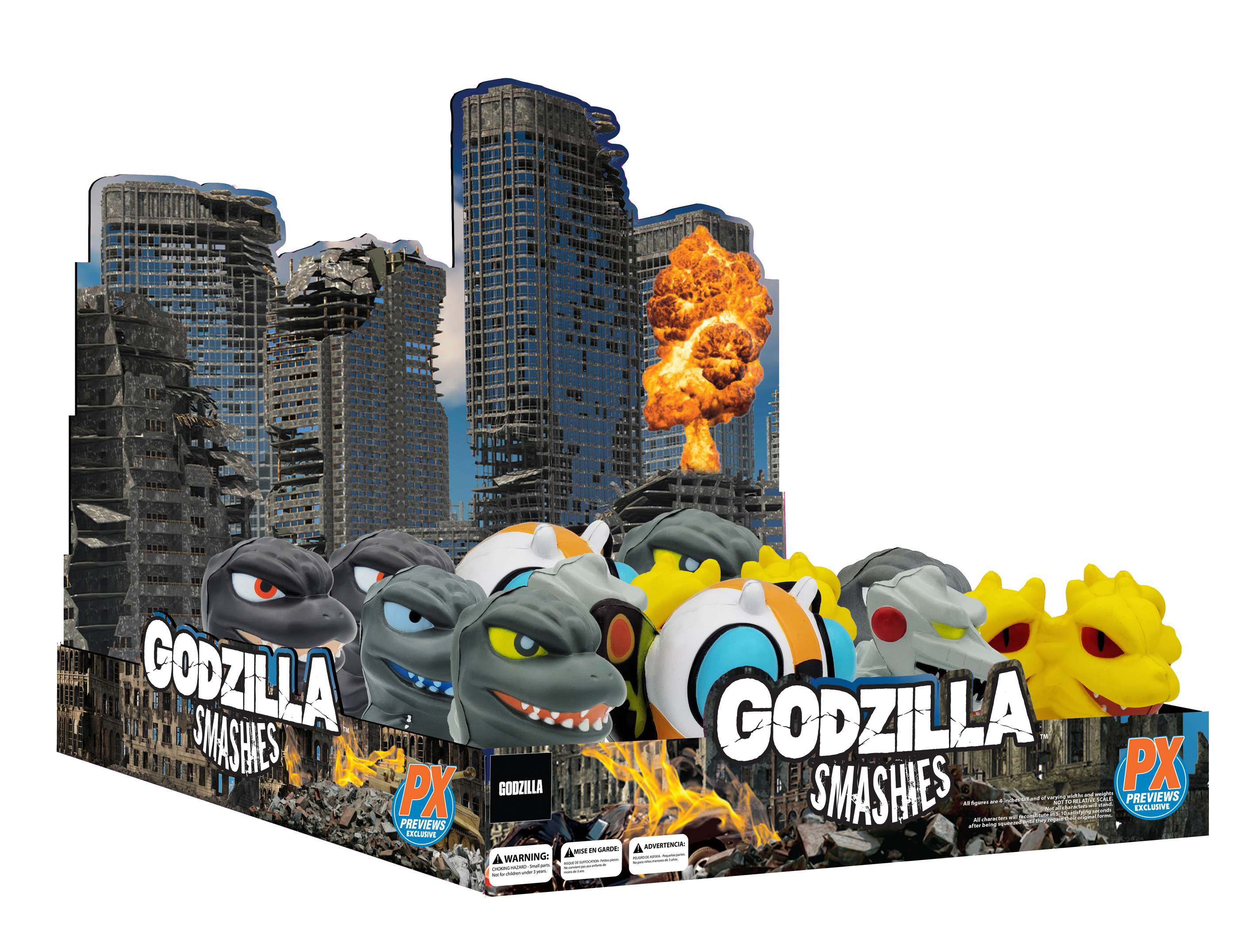 Surreal Entertainment Godzilla Smashies 12-Piece Stress Doll Display ...