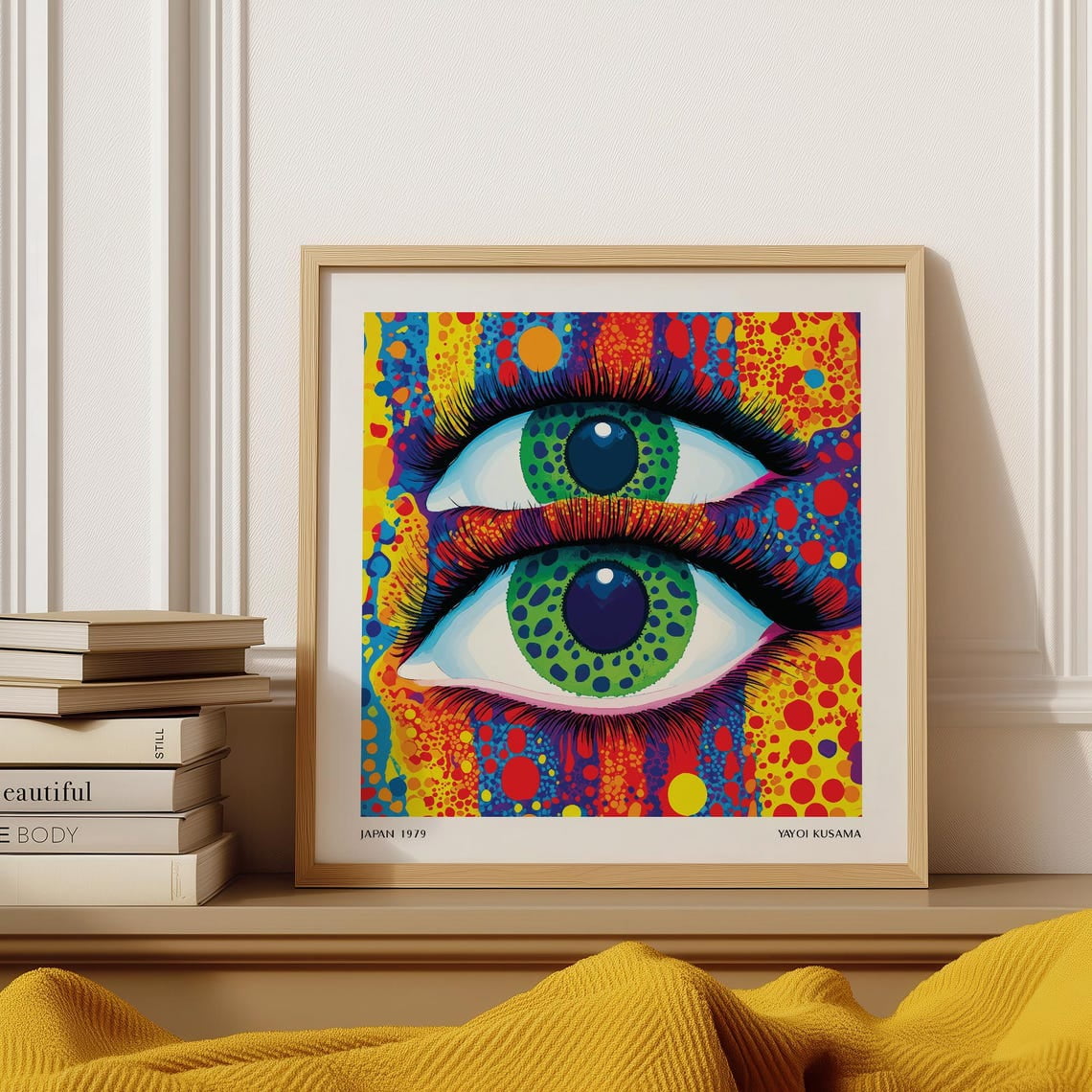 Surreal Eye Wall Art Yayoi Kusama Inspired Colourful Dotted Poster ...