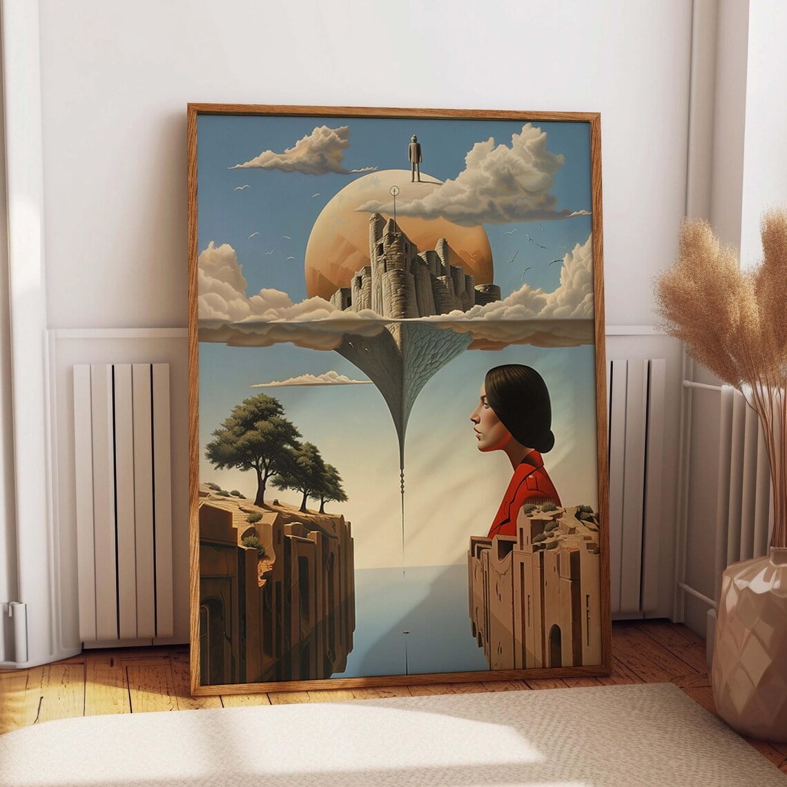 Surreal Floating City Poster - Visionary Imaginative Landscape Print ...