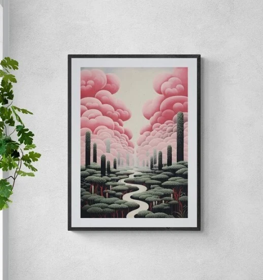 Surreal Forest Landscape Print NO FRAMED POSTER Home Decor, Vintage Art ...