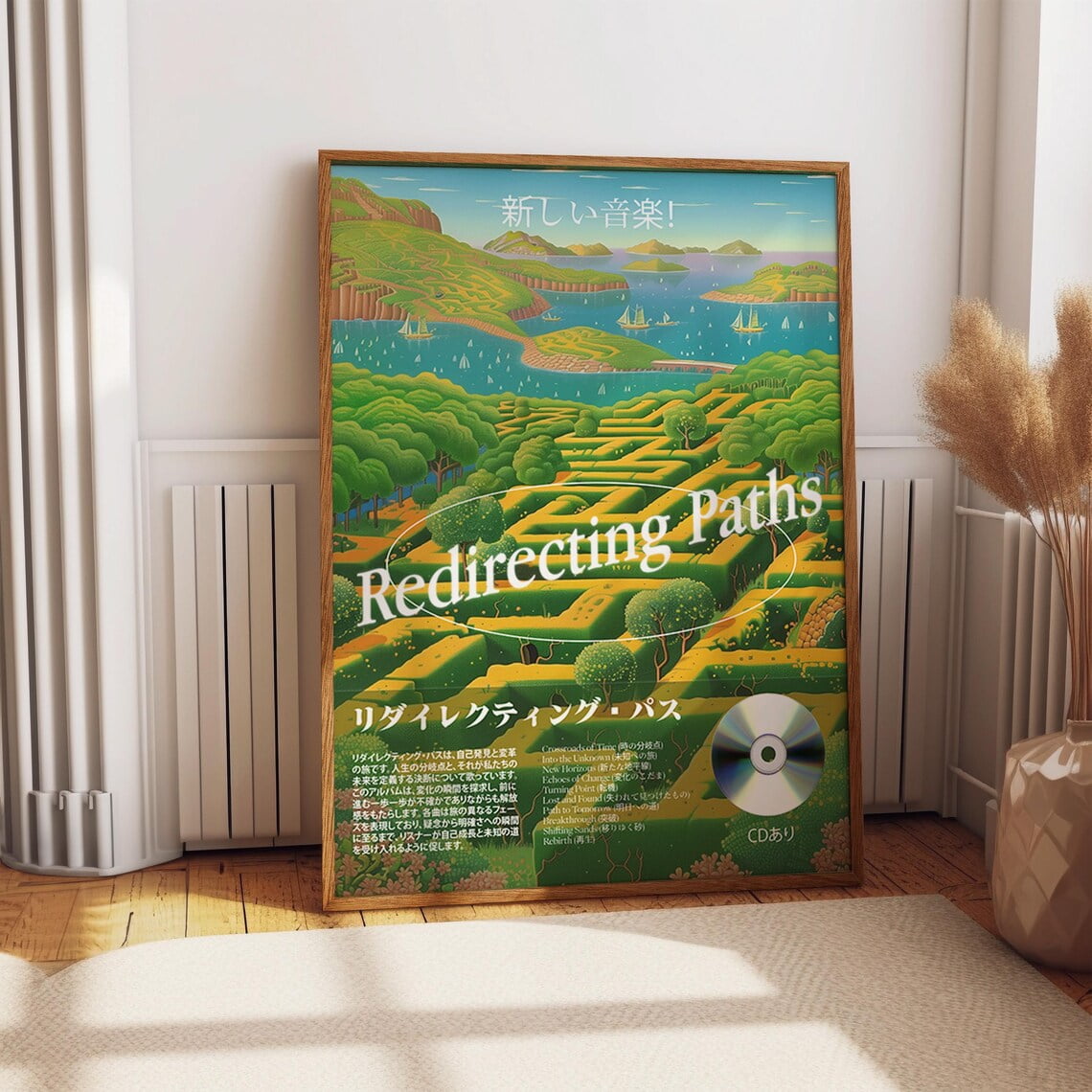 Surreal Green Labyrinth Landscape Art Posterredirecting Paths Art ...