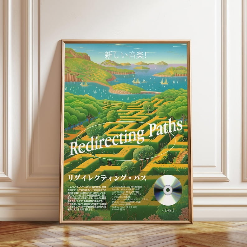 Surreal Green Labyrinth Landscape Poster – Redirecting Paths Art Print ...