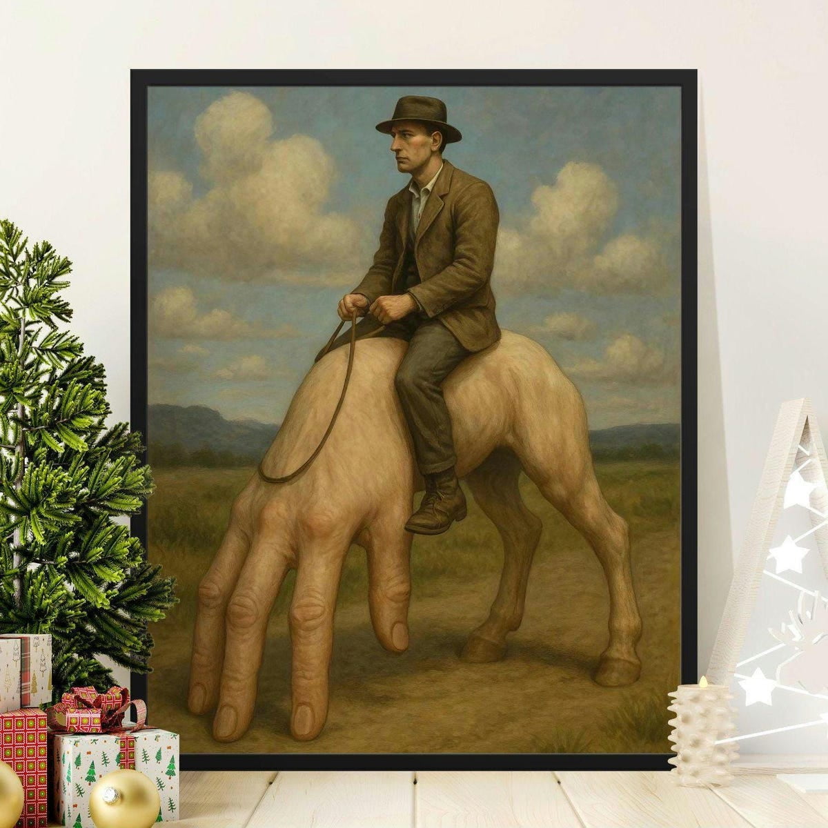 Surreal Horse Posters, Man Riding Hand, Conceptual Art Prints ...