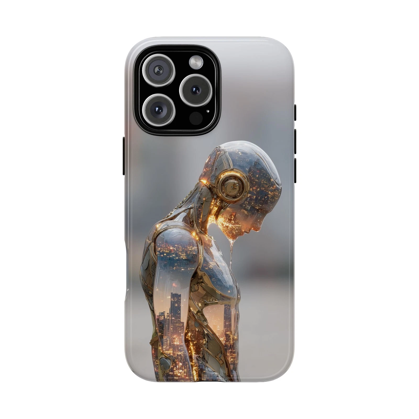 Surreal Humanoid Made of Glass with Light Phone Case with iPhone 17 to ...