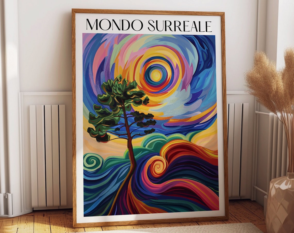 Surreal Landscape Poster - Vibrant Tree Abstract Wall Art Inspired By ...