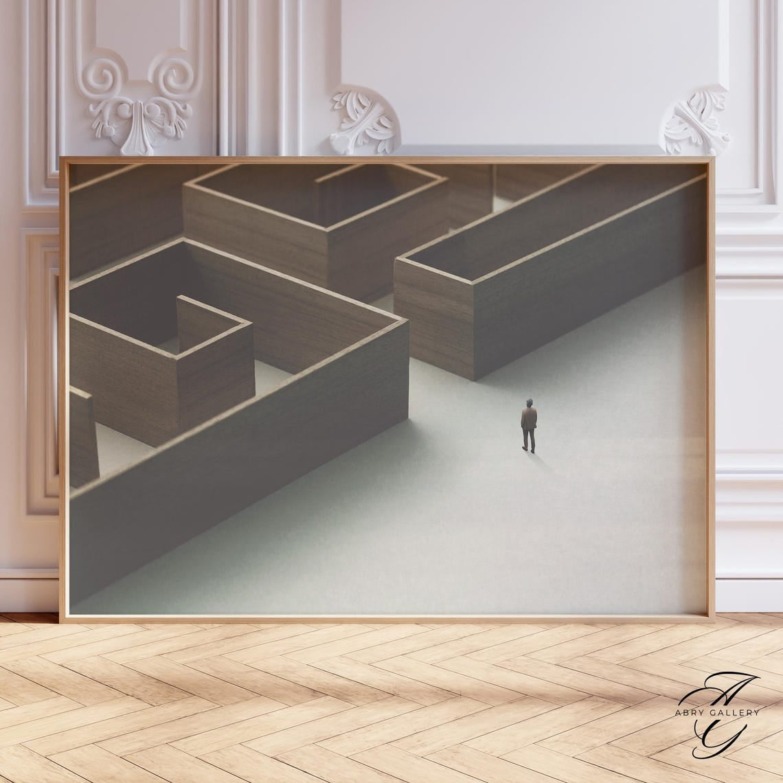 Surreal Maze Art Poster: Minimalist Labyrinth Poster, Unframed Poster ...