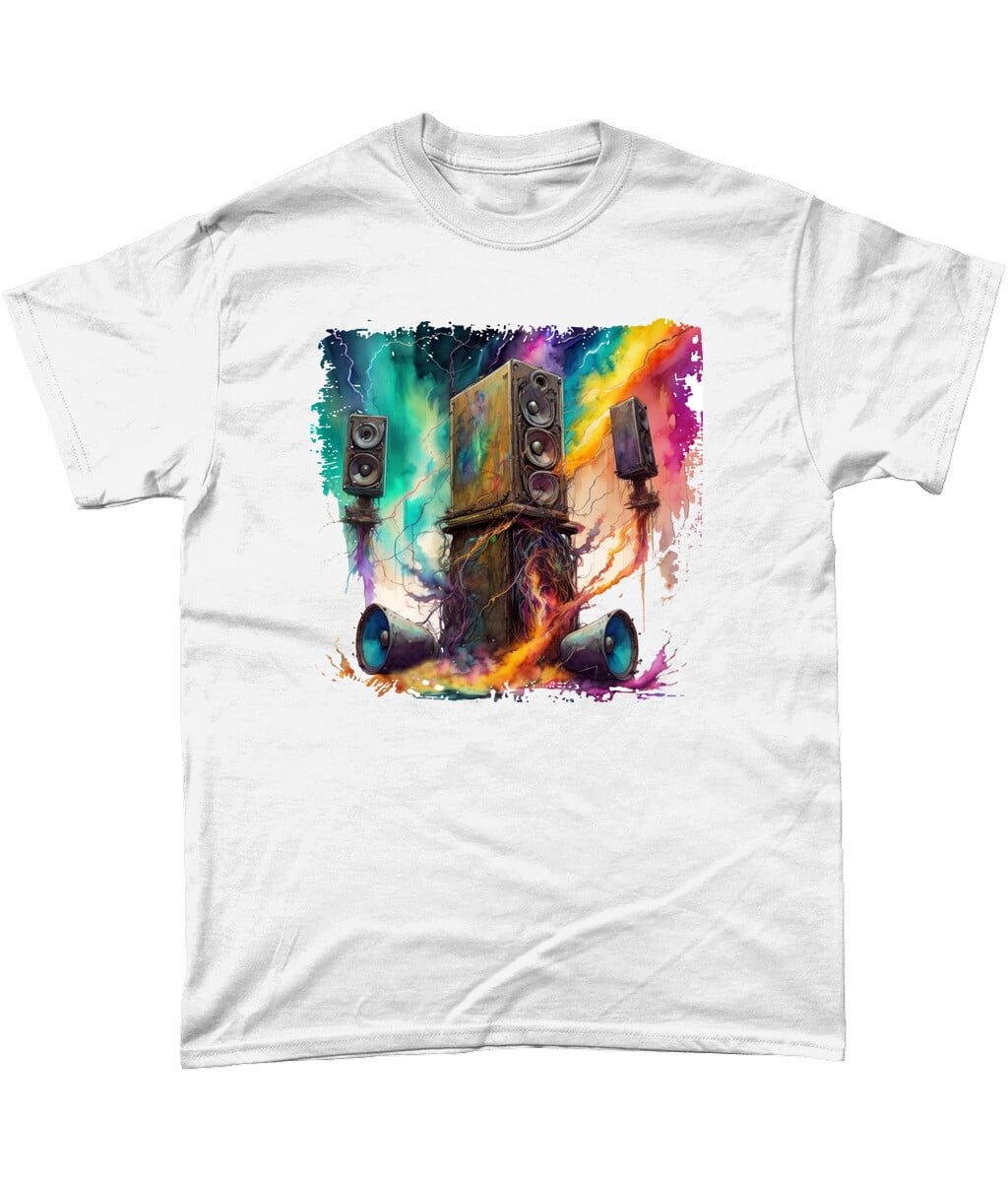Surreal Multicoloured Dramatic Lightning Loudspeakers T Shirt Concert ...