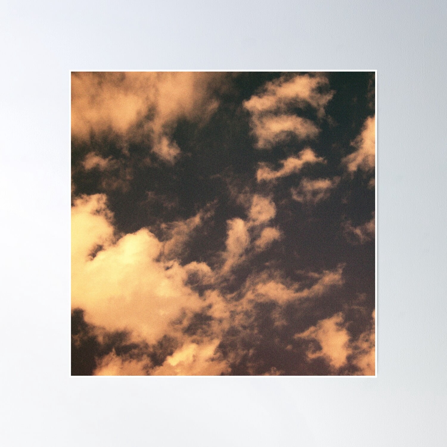 Surreal Ominous Dark Sky With Glowing Clouds Poster Wall Art, Modern ...