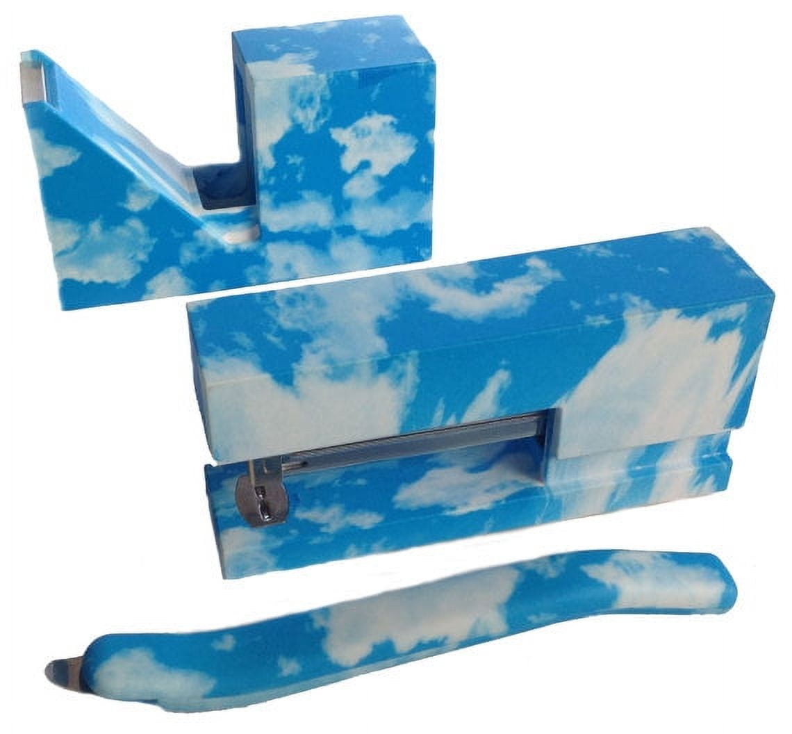 Surreal Sky Cloud Print Stationery Set Stapler, Tape Dispenser & Staple ...