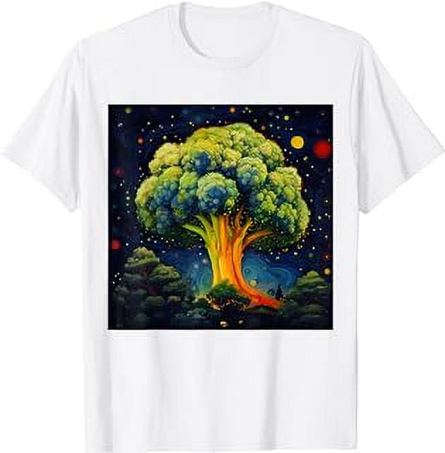 Surreal Starry Night Broccoli T-Shirt - Walmart.com