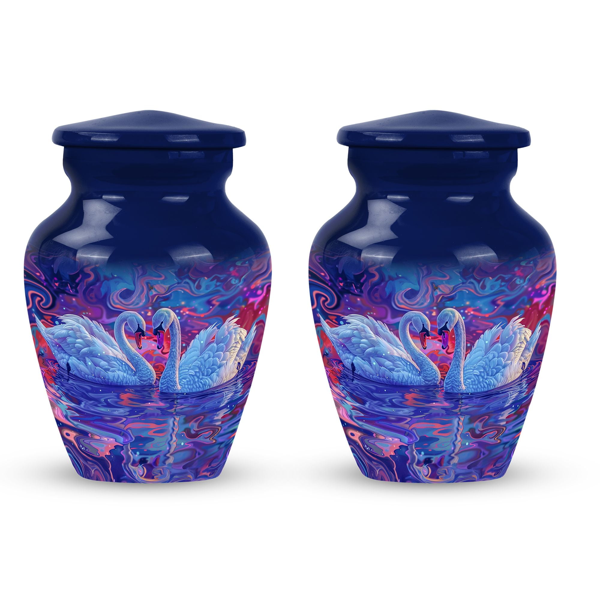Surreal Swan Reflections - Small Urn Keepsake - Petite Cremation Urn ...
