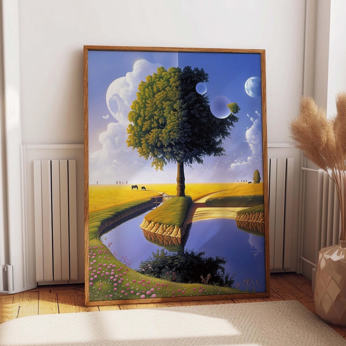 Surreal Tree Reflection Poster - Dreamlike Dual Worlds Landscape Wall ...