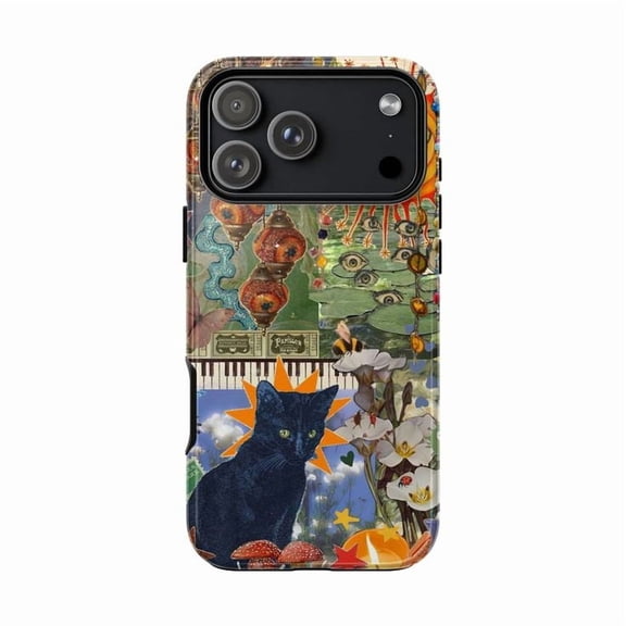 Psychedelic Trippy Art Phone Case, Surreal Collage with Eyes and ...